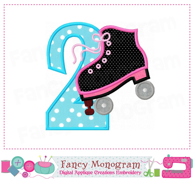 Roller Skate Numbers Applique - Embroidery Design for Birthday 1648 - Etsy