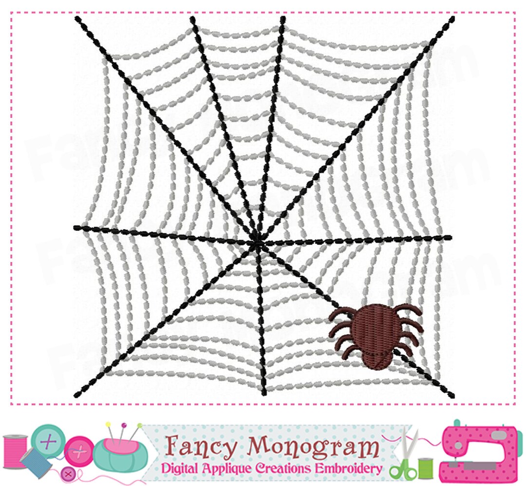 Spider Embroidery Spider Web Halloween Halloween Design - Etsy