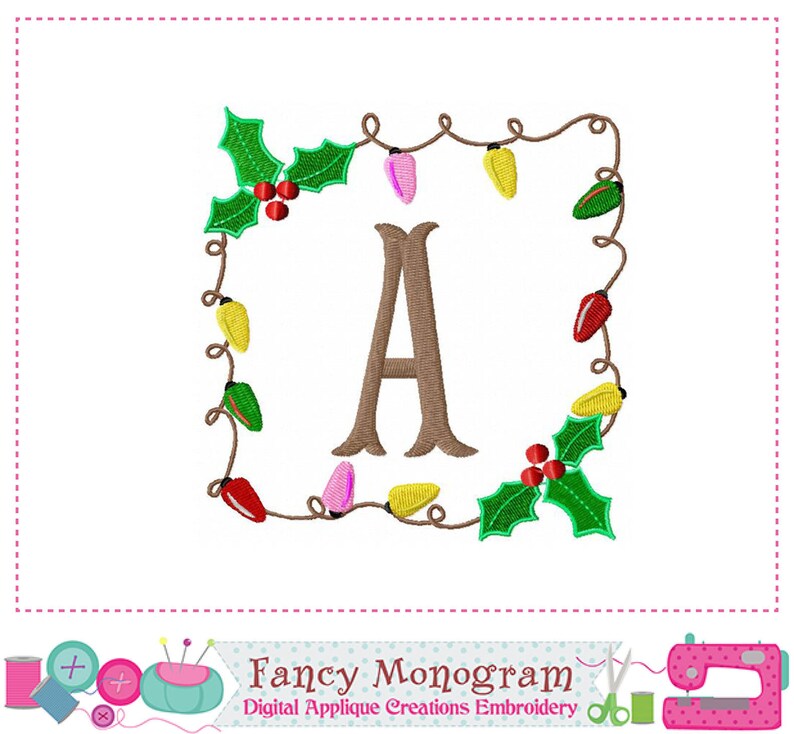 Christmas Alphabet Embroidery Christmas Monogram Design | Etsy