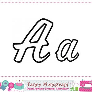 Alphabet Applique 26 Letters Upper and Lower 6 Sizes Monogram Design ...