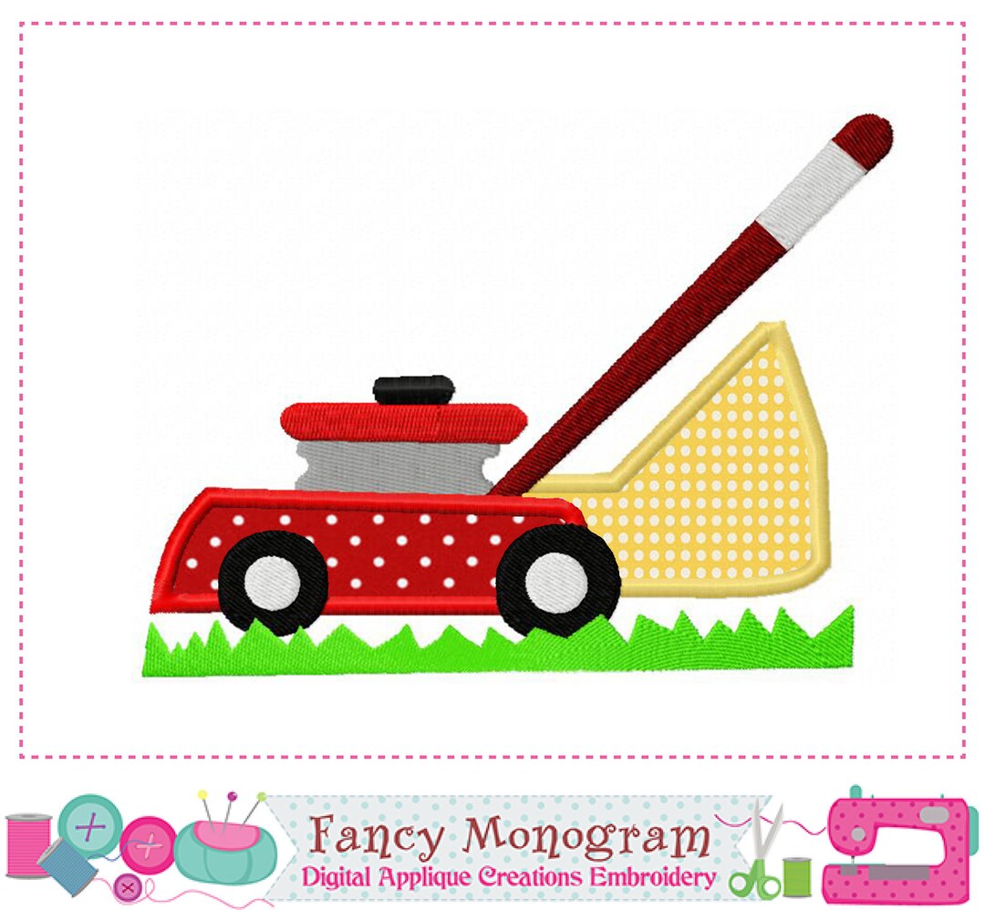 Machine Embroidery Lawn Mower Design, Lawn Mower Embroidery, Shirt ...