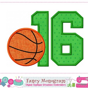 Basketball Numbers 11~19 Applique Embroidery Design - Birthday Numbers ...