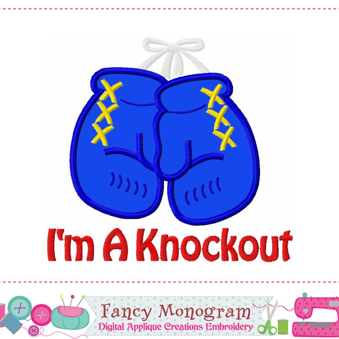 Boxing Gloves Applique Embroidery Design - Machine Embroidery - Etsy