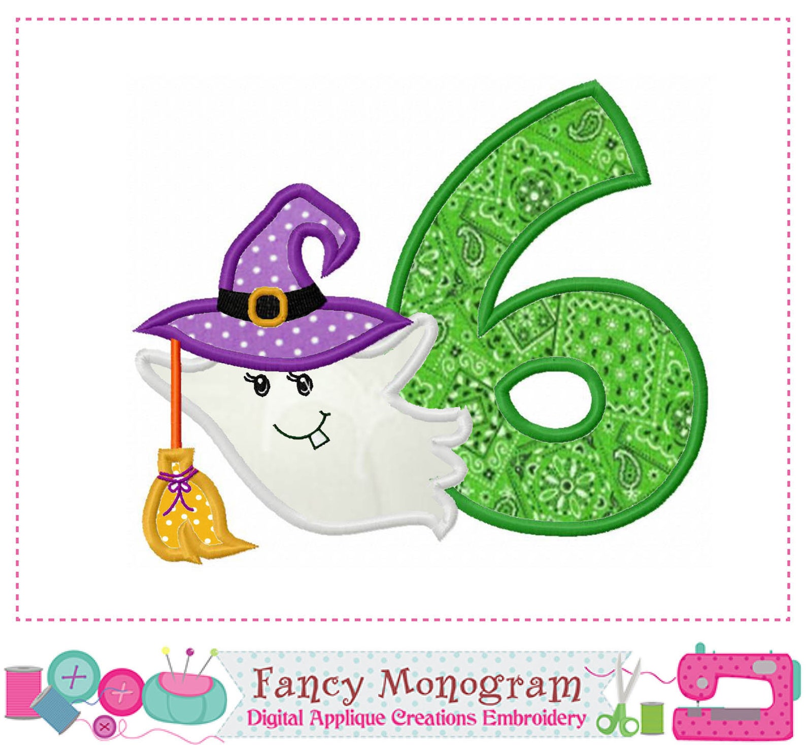 Witch Ghost Numbers Applique Halloween Numbers Embroidery - Etsy