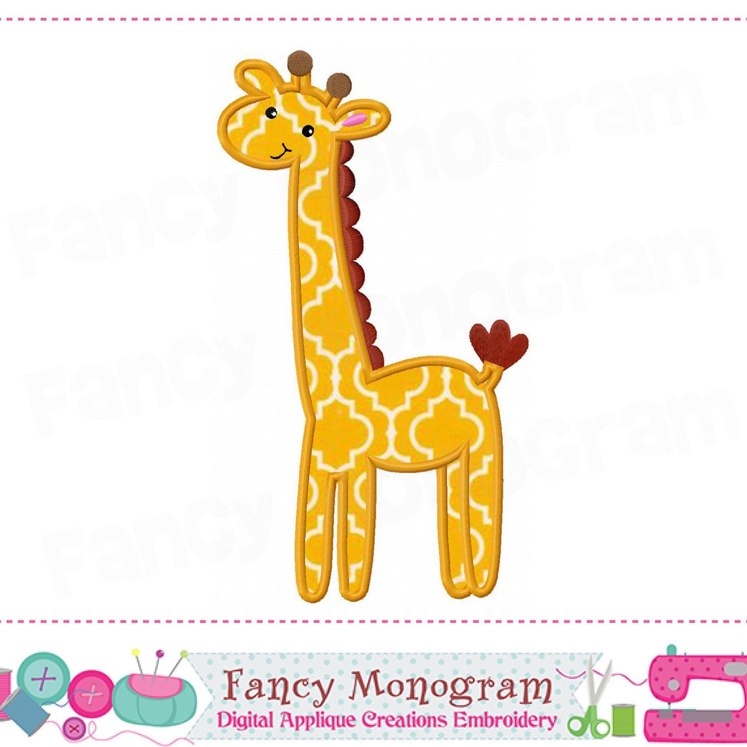 Cute Giraffe Applique Design for Machine Embroidery - Animal Baby ...