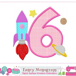 Space Ship Applique Embroidery Numbers Set (digital Download) 2265 - Etsy