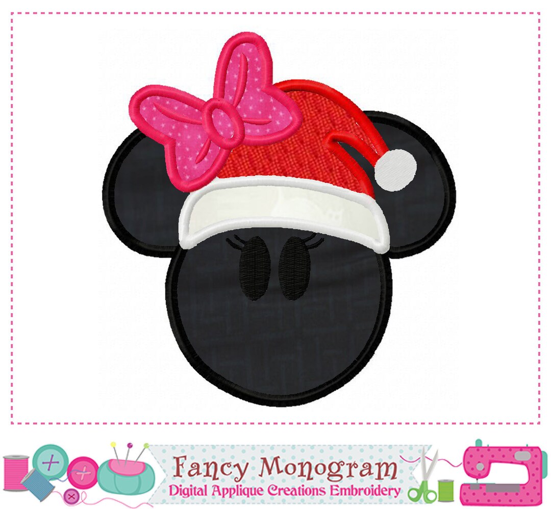 Minnie Applique Embroidery Design Santa Applique Design - Etsy