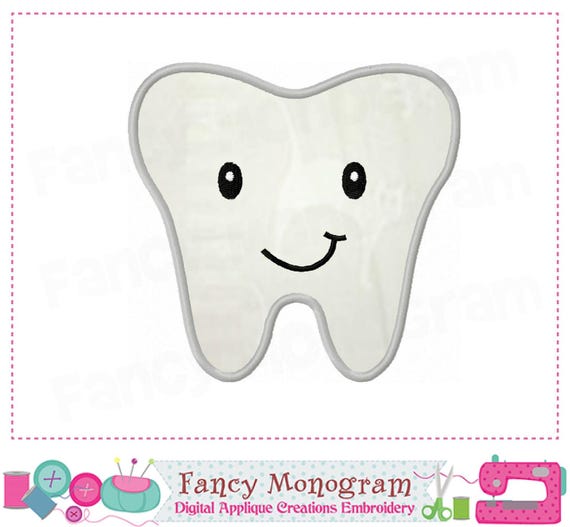 Tooth Applique Tooth Embroidery Tooth Design Tooth Fair | Etsy