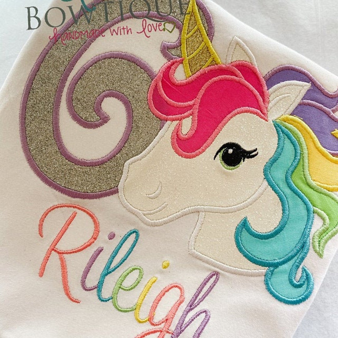 Rainbow Unicorn Machine Embroidery Design - Applique for Kids -1795 - Etsy