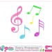 Musical Notes Machine Embroidery Design: Band Pattern (4x4, 5x7, 6x10 ...