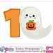 Ghost Numbers Applique Embroidery Design Halloween Numbers - Etsy