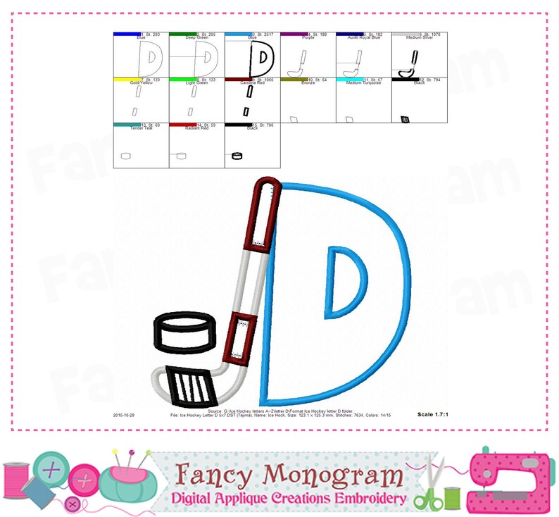 Ice Hockey Alphabet Embroidery Ice Hockey Letters Applique | Etsy