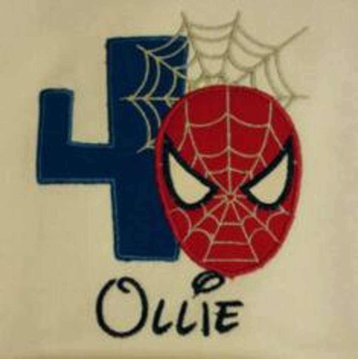 Spiderman Number 4 Applique Birthday Number 4 Applique My - Etsy India