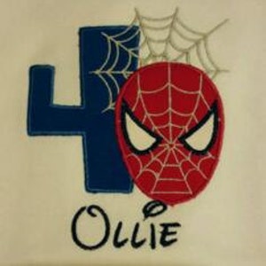 Superhero Number 4 Applique Birthday Number 4 Applique My 4th Birthday ...