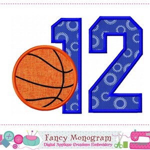 Basketball Numbers 11~19 Applique Embroidery Design - Birthday Numbers ...