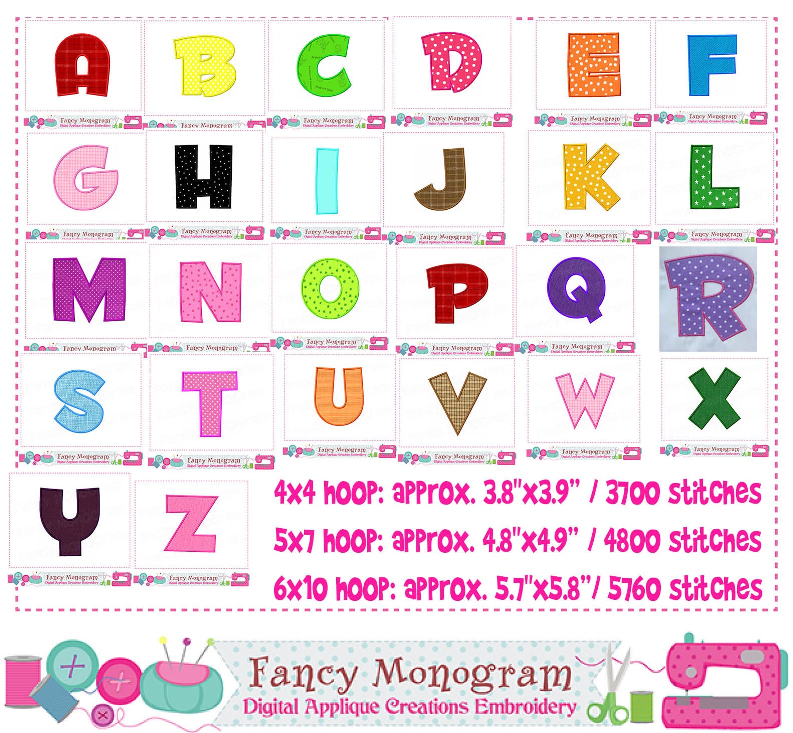 Alphabet Embroidery-alphabet Applique-font Applique-font in 3 - Etsy