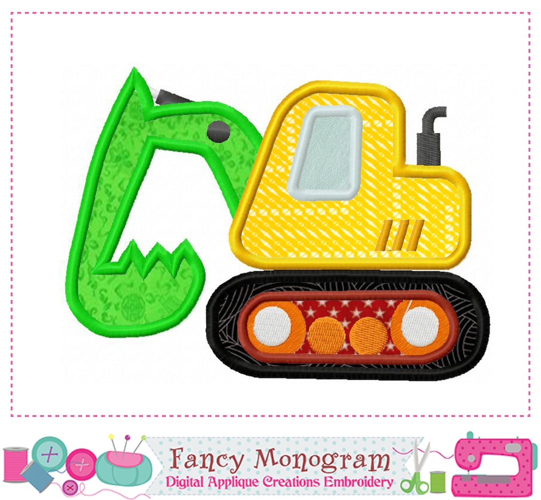 Digger Baby Design Applique Embroidery Grab Shovel Applique Embroidery ...