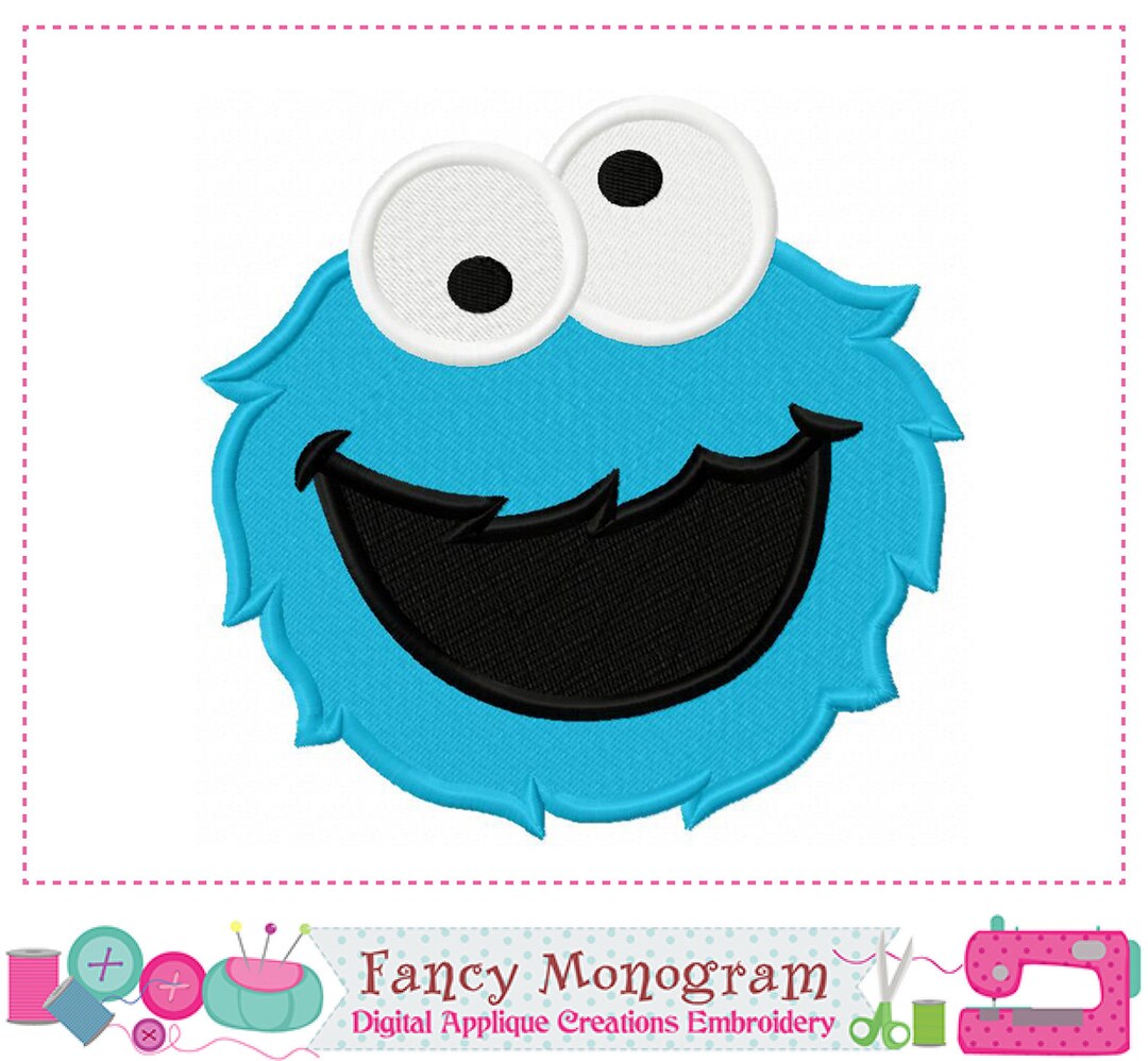 Cookie Monster Embroidery Design Birthday Embroidery Party - Etsy UK