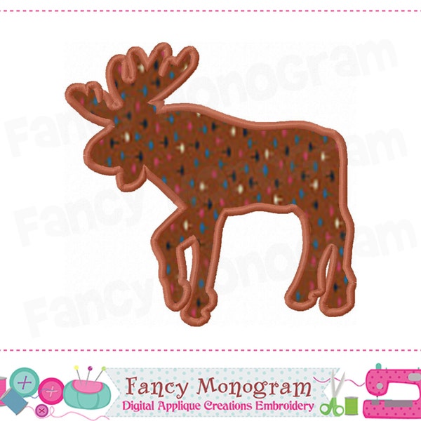 Christmas Moose Embroidery Applique - Etsy