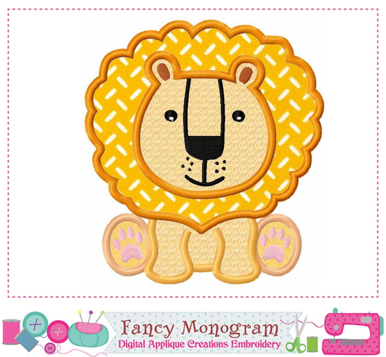 Lion Baby Applique Embroidery Design - Machine Embroidery Pattern 2210 ...