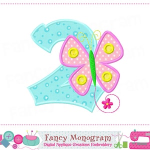 Butterfly Numbers Applique Birthday Numbers Embroidery Butterfly ...