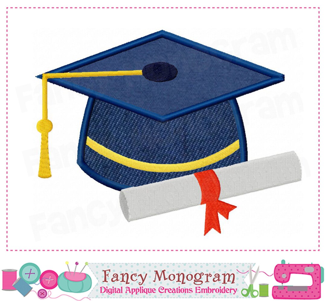 Graduation Cap Applique School Applique Graduation Cap Design School ...