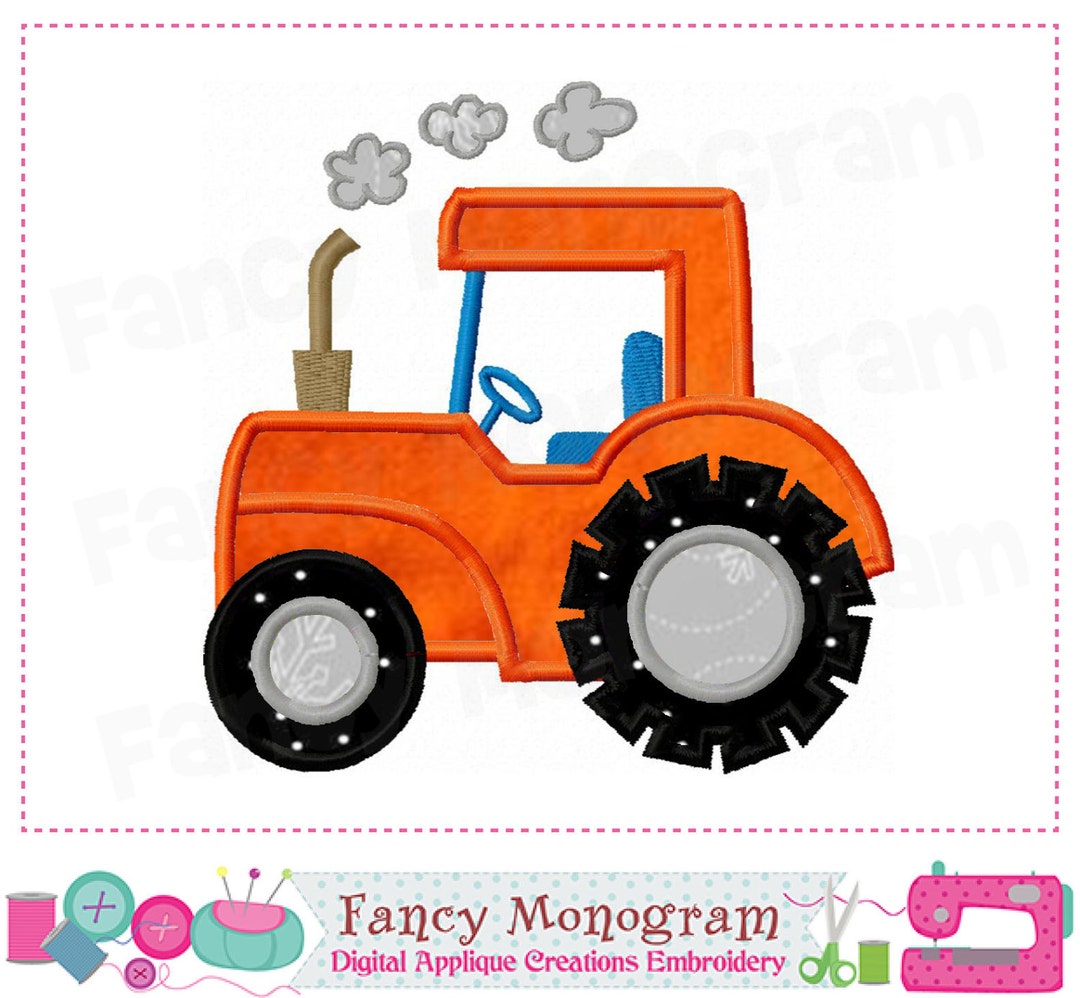 Tractor Applique Tractor Design Tractor Embroidery Tractor Farmer ...