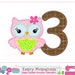 Owl Numbers Applique Birthday Numbers Embroidery Birthday Numbers ...