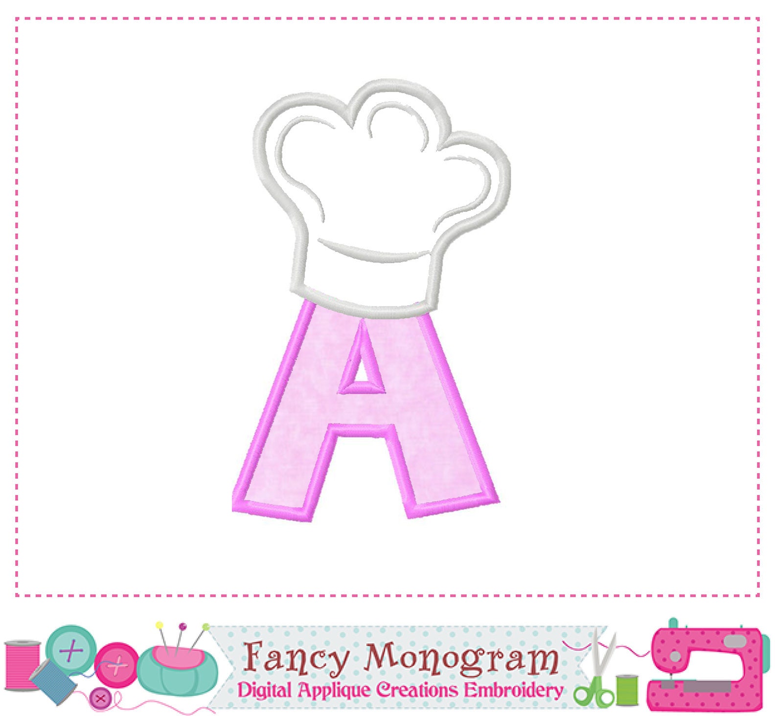 Cooking Monograms Font - Chef Alphabet Applique Embroidery Design -1653 ...