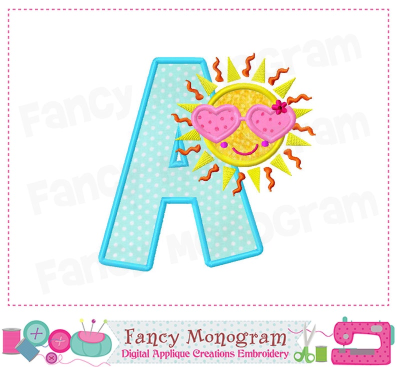 Summer Alphabet Embroidery Design Beach Letters Applique - Etsy