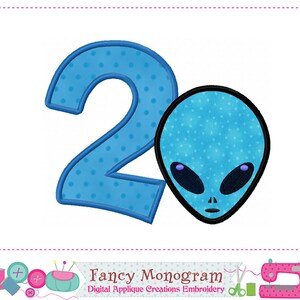 Alien Numbers Applique Alien Numbers Embroidery Alien | Etsy