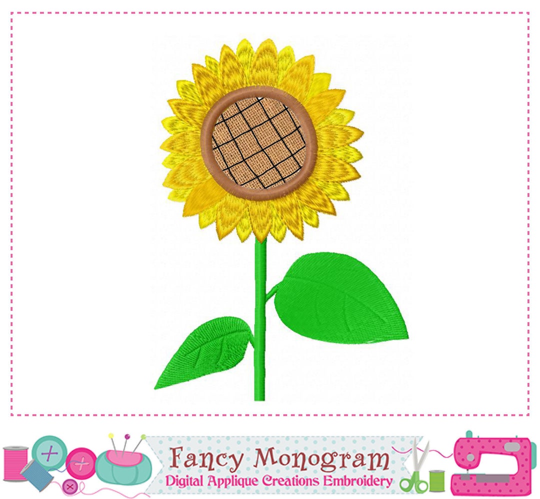 Sunflower Applique Sunflower Design Sunflower Embroidery Thanksgiving ...