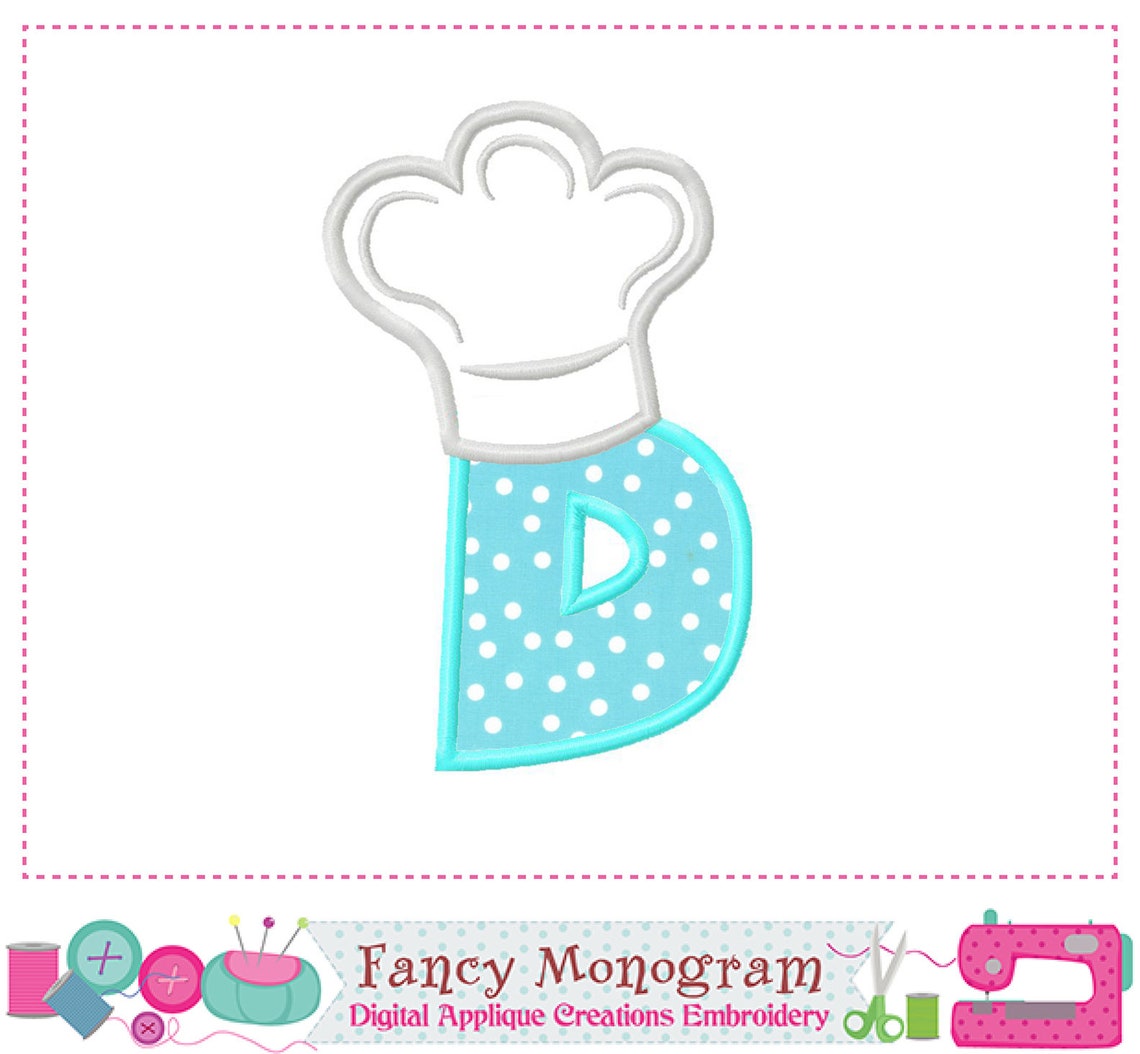 Cooking Monograms Font - Chef Alphabet Applique Embroidery Design -1653 ...