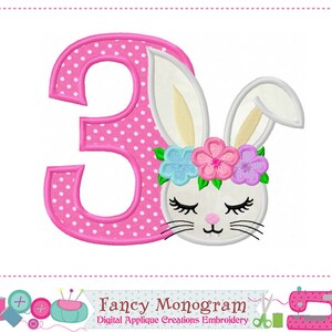 Easter Bunny Numbers Applique Bunny Girl Numbers Design Easter Numbers ...