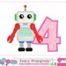 Robot Numbers Applique Embroidery Design Birthday Numbers - Etsy
