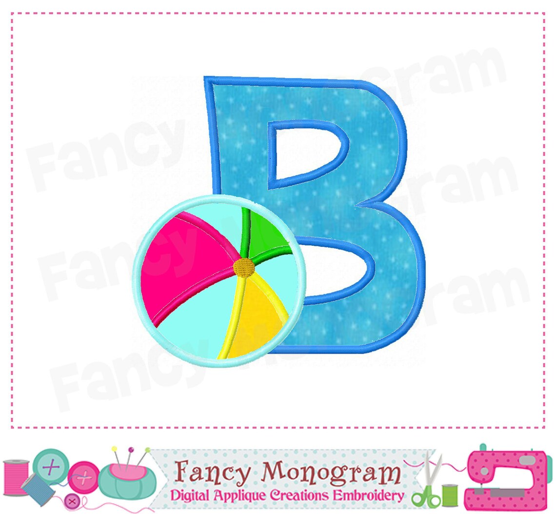Aplique del alfabeto de verano Diseño de monograma de playa | Etsy
