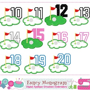 Golf Numbers Applique Embroidery Design Teenager Design Outdoor Sports ...