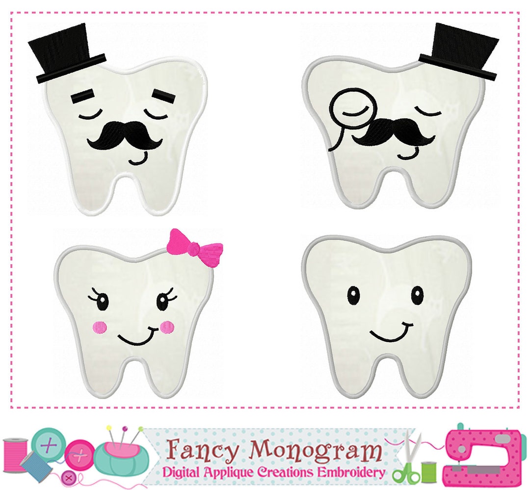 Machine Embroidery Tooth Applique Embroidery Design, Baby Design, Baby ...