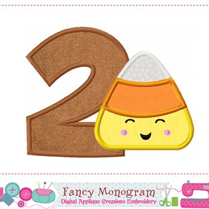 Candy Corn Numbes Applique Design Halloween Numbers - Etsy