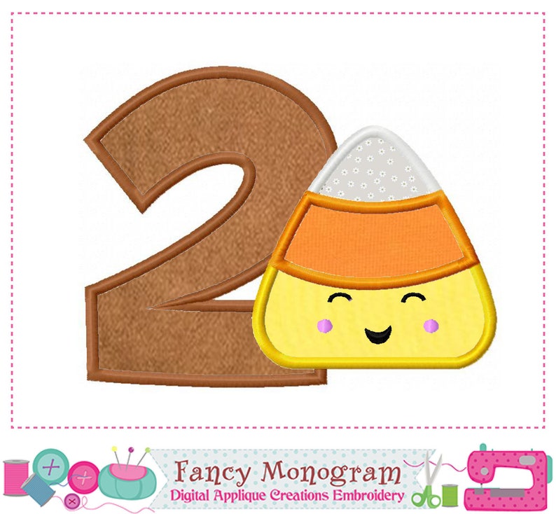 Candy Corn Numbes Applique Design Halloween Numbers | Etsy