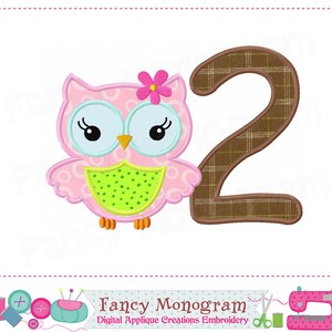 Owl Numbers Applique Birthday Numbers Embroidery Birthday | Etsy