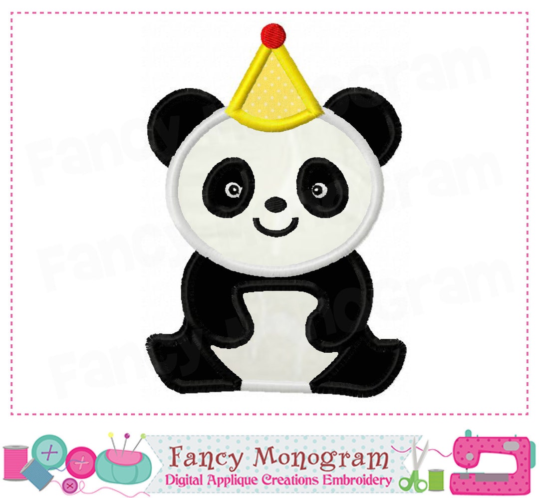 Machine Embroidery Panda Applique Embroidery Design Animal Baby Design ...
