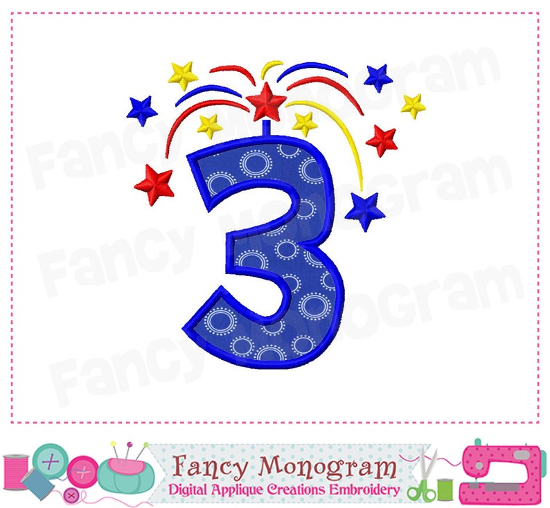4th of July Numbers Applique Independence Day Numbers - Etsy