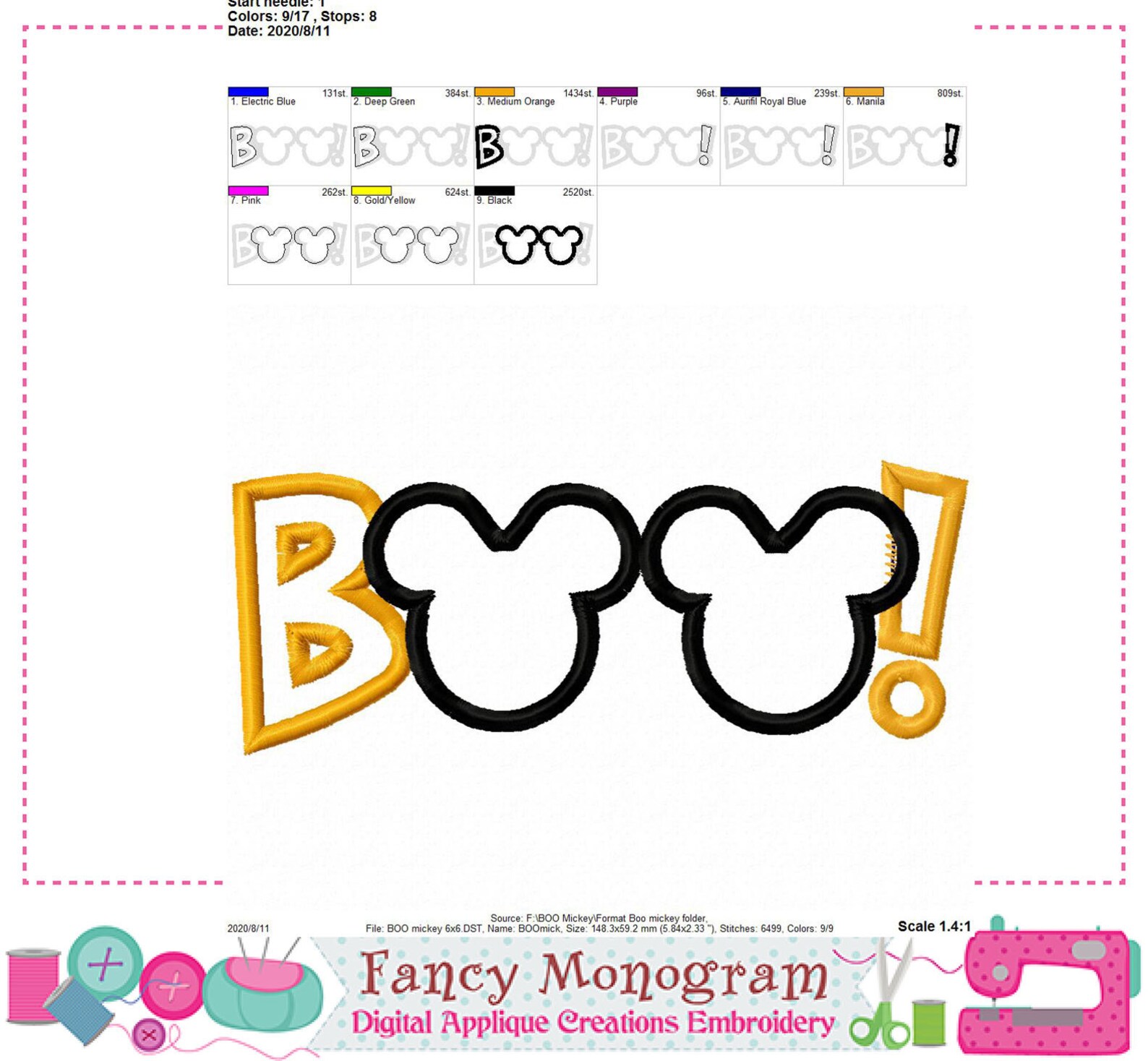 BOO Applique BOO Design BOO Embroidery Mickey Applique - Etsy