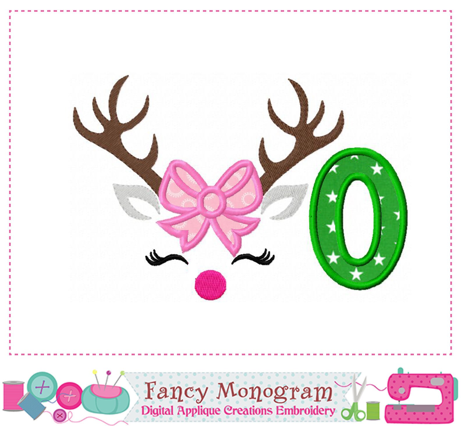 Christmas Numbers embroidery Reindeer Numbers applique | Etsy