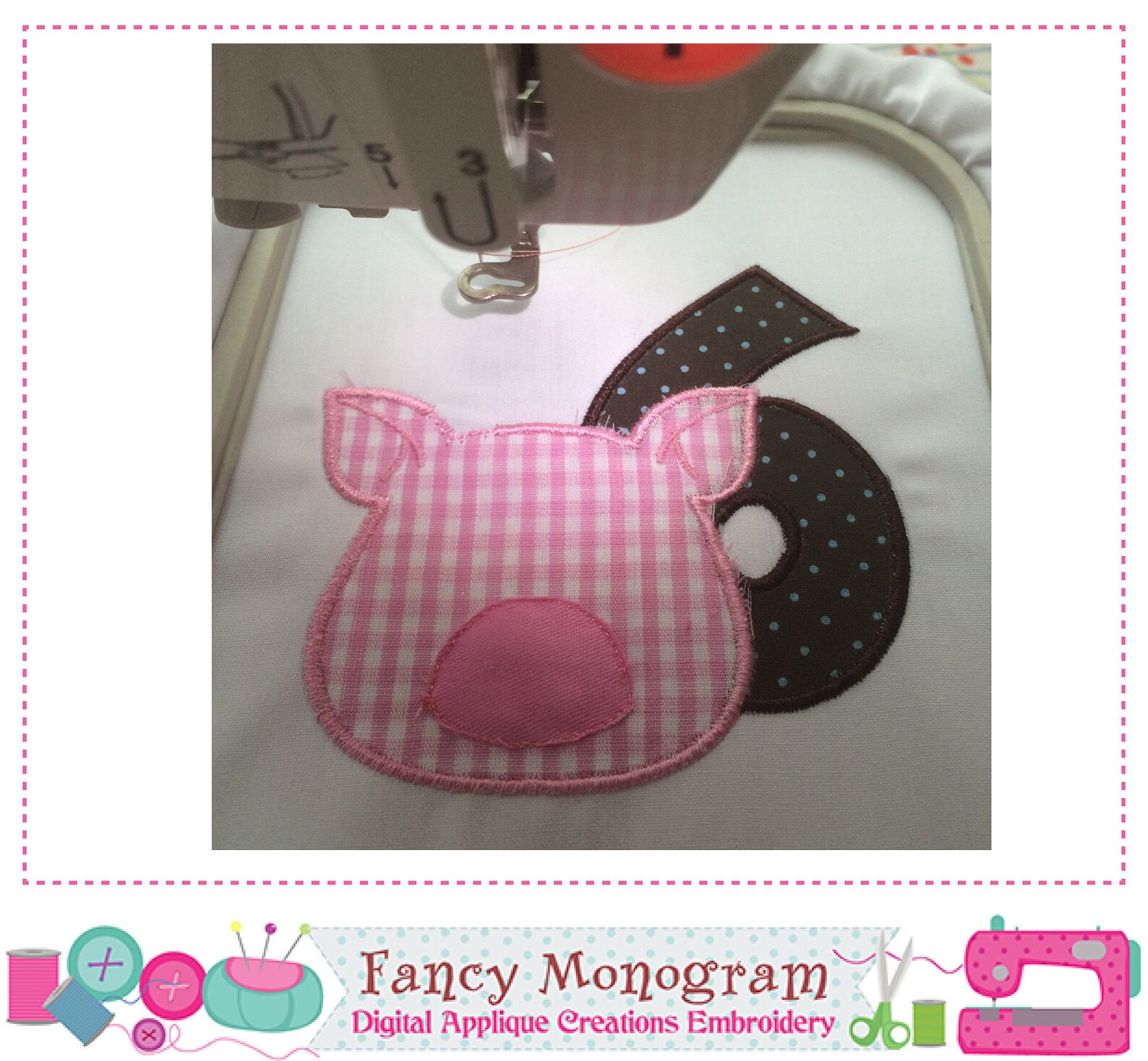 Piggy Numbers Applique Birthday Numbers Embroidery Piggy - Etsy