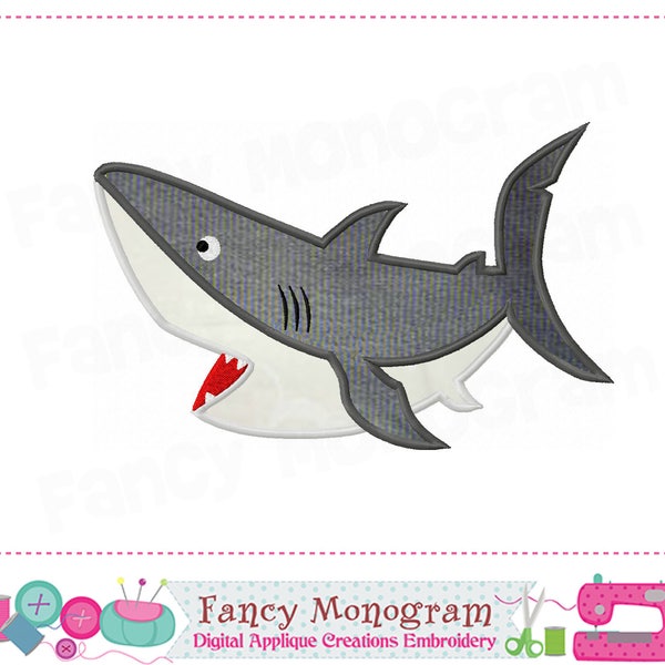 Shark Applique Embroidery Design - Etsy
