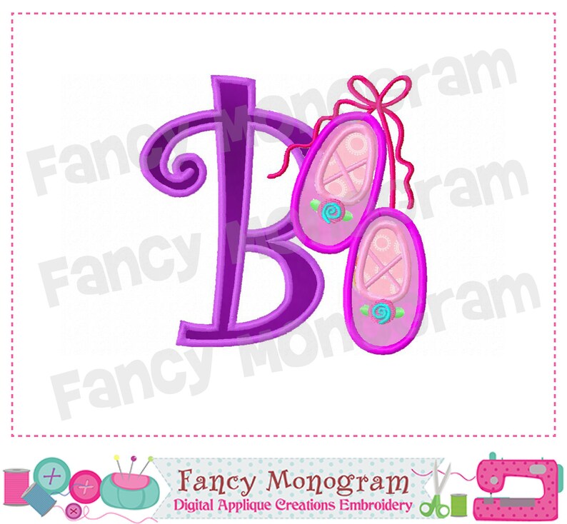 Ballet Slippers Font Embroidery - Monogram Alphabet Applique Design ...