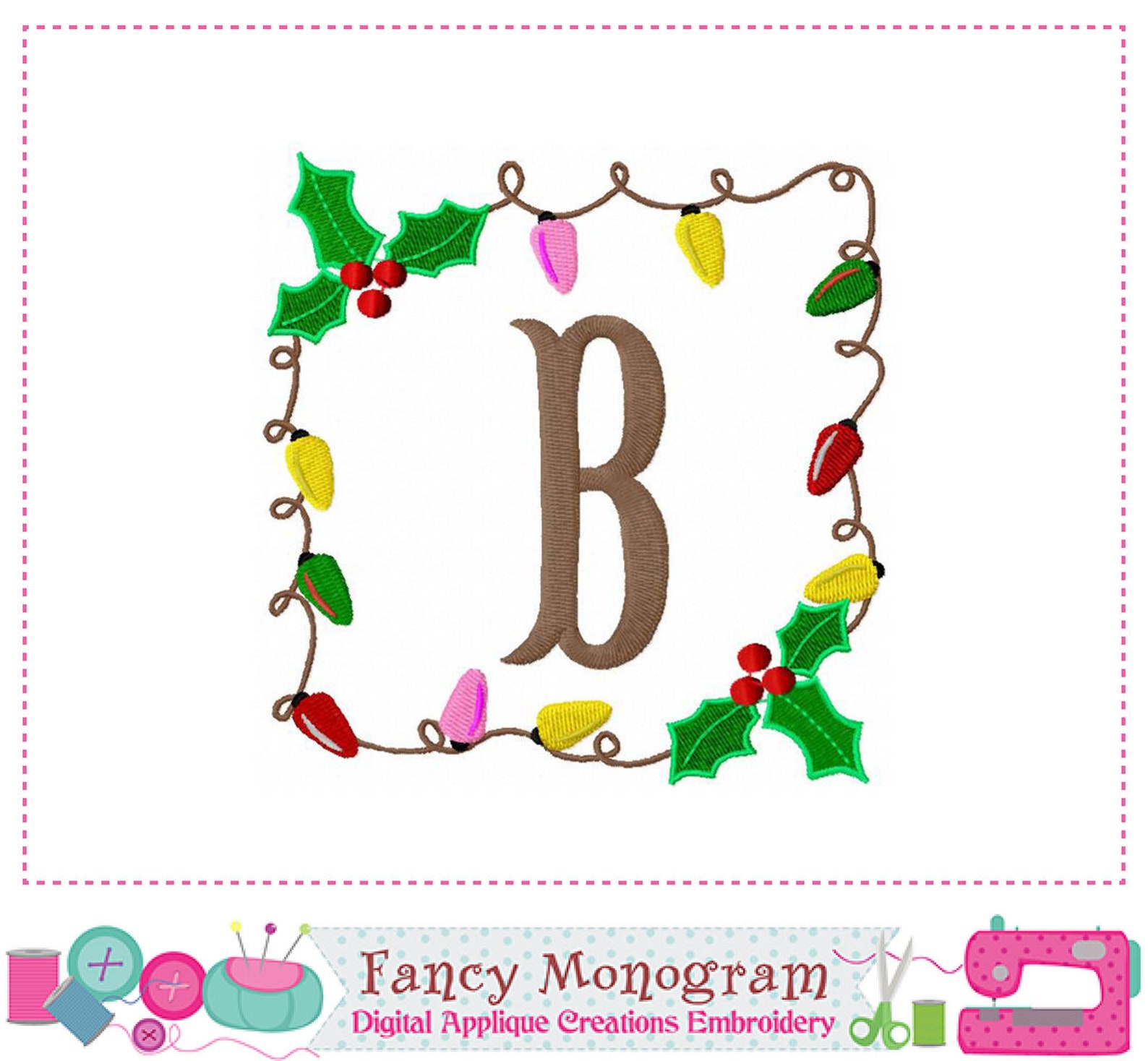 Christmas Alphabet Embroidery Christmas Monogram Design | Etsy