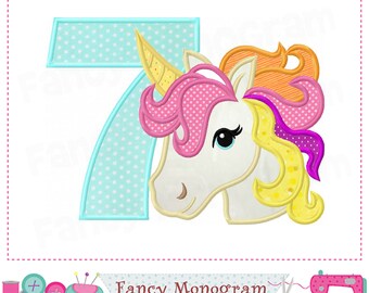 Number 7 Applique - Etsy